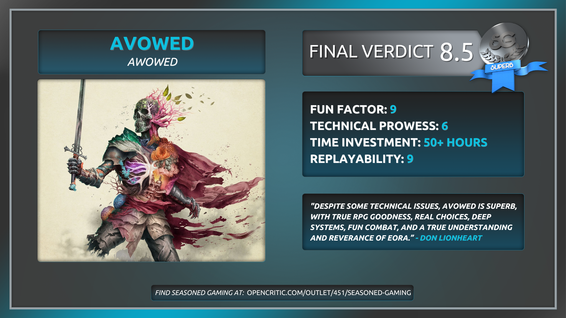 Review : Avowed : Awowed : Seasoned Gaming